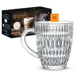 Becher Nachtmann "Kaffeebecher Ethno Barista 392 ml 2er Set transparent", bunt (transparent), Glas, Trinkgef&auml;&szlig;e, Becher