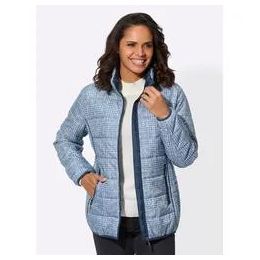 Steppjacke Casual Looks, Damen, Gr. 50, blau (hellblau, rauchblau, bedruckt), 100% Polyester, Wattierung:100% Polyester, Jacken Steppjacke