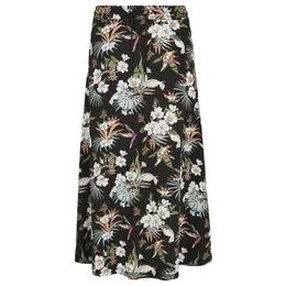 Jerseyrock Urban Classics "Urban Classics Damen Ladies Viscose Midi Skirt", Damen, Gr. M, schwarz tropical, 100% Viskose, loose fit, R&ouml;cke
