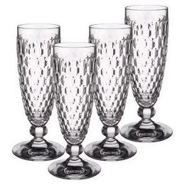 Villeroy & Boch Sektglas VILLEROY & BOCH "Sektgl&auml;ser Boston 120 ml 4er Set transparent", bunt (transparent), Kristallglas, Trinkgef&auml;&szlig;e