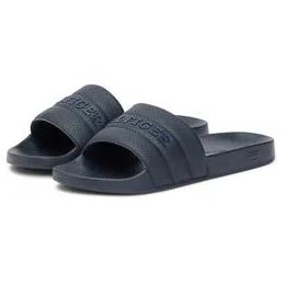 Pantolette Tommy Hilfiger "HILFIGER PAD PERF POOL SLIDE", Herren, Gr. 41, dunkelblau, Lederimitat, unifarben, Schuhe Pantolette, Sommerschuh, Badepantolette mit Logoschriftzug