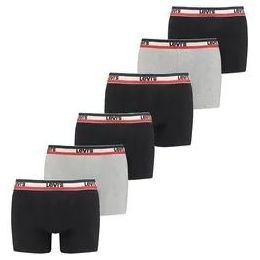 Levi's Boxershorts LEVI'S "Boxershort MEN SPRTSWR LOGO BOXER BRIEF 3P 6er Pack", Herren, Gr. XXL, schwarz (schwarz, grau), Obermaterial: 95% Baumwolle CO. 5% Elasthan EL., Unterhosen