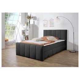 Boxbett Home Affaire "Hanelore inkl. Bettkasten und Topper", schwarz, B:152cm L:220cm, Komplettbetten, Boxbett mit Bettkasten und Fu&szlig;teil, inkl. Topper