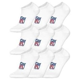 Sneakersocken NFL "Socken NFL SHIELD 9Pack Sneaker Socks 9er Pack", Herren, Gr. 43-46, braun (wei&szlig;), Obermaterial: 69% Baumwolle CO. 30% Polyester PES. 1% Elasthan EL., Socken Sneakersocken