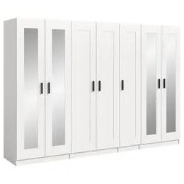 Kleiderschrank Home Affaire "Farmsen, TOPSELLER, Schlafzimmerschrank, Garderobe, Schrank", wei&szlig;, B:280cm H:195cm T:56cm, FSC-zertifizierter Holzwerkstoff, Schr&auml;nke, Kleiderschrank, Set best. aus: 3 Kleiderschr&auml;nken, individuell platzierbar