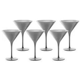 Cocktailglas ST&Ouml;LZLE "Cocktailschalen Elements 240 ml 6er Set", silber, Glas, Trinkgef&auml;&szlig;e, Cocktailglas