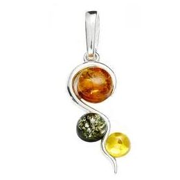 Kettenanh&auml;nger OSTSEE-SCHMUCK "- Valentine - Silber 925/000 - Bernstein" Gr. 38, silber (silber 925, silberfarben, wei&szlig;), Schmuckanh&auml;nger, Damen, Silber 925 (Sterlingsilber), Kettenanh&auml;nger