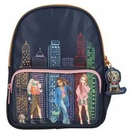 Rucksack Depesche "Rucksack CITY GIRLS TOPModel 11 x 22 x 28 cm dunkelblau", Kinder, Gr. B/H/T: 22cm x 28cm x 11cm, blau (dunkelblau), Polyester, Rucks&auml;cke Rucksack