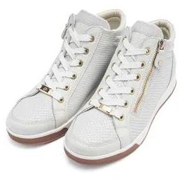 Sneaker Ara "ROM", Damen, Gr. 5 (38), wei&szlig;, Glattleder, Leder, Reptilienpr&auml;gung, Schuhe Sneaker, Freizeitschuh, High-Top-Sneaker, Schn&uuml;rschuh in Schuhweite G (=weit)