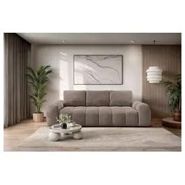 3-Sitzer OTTO HOME "AZITA optionale Schlafsofa mit Bettkasten, Breite 253cm", braun, B:253cm H:87,5cm T:113cm, 100% Polyester, Sofas, Sofa mit Wellenunterfederung, Bubble-Optik, Verl&auml;ssliche Qualit&auml;t