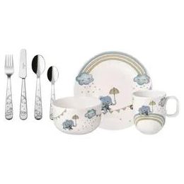 Villeroy & Boch Kindergeschirr-Set VILLEROY & BOCH "Kindergeschirr Set Walk like an Elephant 3er Set bunt", bunt, 3 tlg., Porzellan, Geschirr-Sets