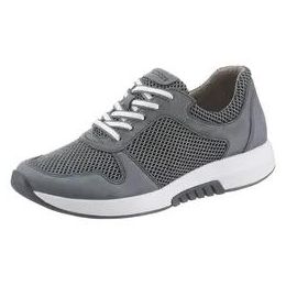 Gabor Keilsneaker ROLLINGSOFT, Damen, Gr. 38, grau, Nubukleder, Textil, Schuhe Sneaker, Freizeitschuh, Halbschuh, Schn&uuml;rschuh mit Logo an der Ferse