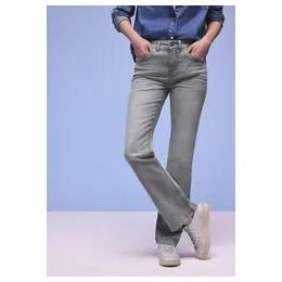 Bootcut-Jeans Street One "Style Blaire", Damen, Gr. 31, L&auml;nge 32, light grau washed, Denim/Jeans, Obermaterial: 63% Baumwolle, 25% Polyester, 10% Viskose, 2% Elasthan, unifarben, slim fit lang, Jeans, 5-Pocket-Style, mit Viskose und Stretch