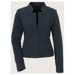 Madeleine Mode Jackenblazer MADELEINE "Jerseyblazer Moderner Businessblazer mit Leo-Muster", Damen, Gr. 46, blau (marine), Obermaterial: 80% Polyester PES. 17% Viskose CV. 3% Elasthan EL., Modern, Blazer, Jersey Blazer, Leomuster
