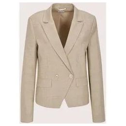 Madeleine Mode Jackenblazer MADELEINE "Kurzblazer Glencheck mit Reverskragen", Damen, Gr. 38, blau (berber, gletscherblau, multicolor), Obermaterial: 62% Polyester PES. 34% Viskose CV. 3% Elasthan EL. 1% metallisierte Fasern MTF., Modern, gerade, Blazer, &Auml;rmel mit Saumschlitz
