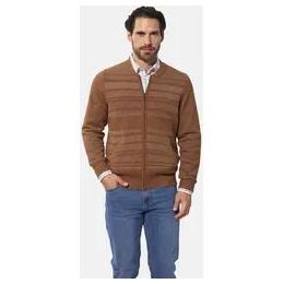 Strickjacke Babista "Strickjacke CALEN", Herren, Gr. S, braun (cognac gestreift), Obermaterial: 100% Baumwolle CO., Strickjacken Strickjacke