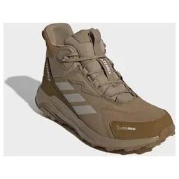 Wanderschuh Adidas TERREX "TERREX ANYLANDER LEATHER MID CLIMAPROOF", Damen, Gr. 44, cardboard, wonder alumina, bronze strata, Leder, Textil, Schuhe Wanderschuh, wasserdicht und aus Leder