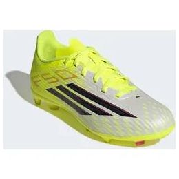 Fu&szlig;ballschuh Adidas PERFORMANCE "F50 LEAGUE FIRM GROUND / MULTI GROUND KIDS", M&auml;dchen, Gr. 38,5, team solar gelb 2, core schwarz, lucid rot, Synthetik, Textil, Schuhe Fu&szlig;ballschuh, f&uuml;r viele verschiedene B&ouml;den geeignet, f&uuml;r Kinder & Jugendliche