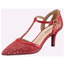Pumps Heine, Damen, Gr. 36, rot, Synthetik, Textil, Schuhe Pumps