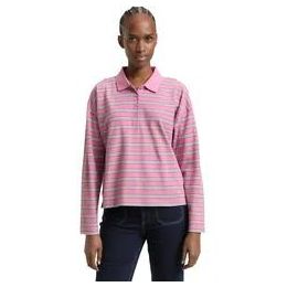 Langarmshirt Tom Tailor DENIM, Damen, Gr. M, pink blau multicolor stripe, Web, Obermaterial: 95% Baumwolle, 5% Elasthan, gestreift, regular fit normal, ohne Ausschnitt, gerader Abschluss, Shirts Langarmshirt, mit Streifen Muster