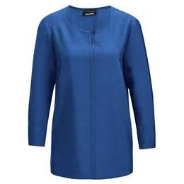 Schlupfbluse GOLDNER "Viskosebluse mit 3/4-&Auml;rmeln, Rundhals", Damen, Gr. 38, blau (royalblau), Obermaterial: 87% Viskose CV. 13% Polyamid PA., figurumspielend, Manschette, Blusen Schlupfbluse, Ziernaht