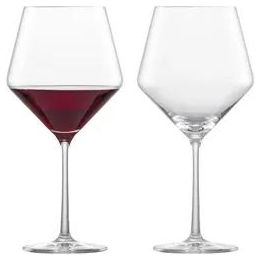 Schott Zwiesel Rotweinglas ZWIESEL GLAS "Burgundergl&auml;ser Pure 692 ml 2er Set transparent", bunt (transparent), 2 tlg., Glas, Trinkgef&auml;&szlig;e, Rotweinglas