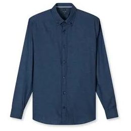 Langarmhemd OLYMP "OLYMP Casual, regular fit, Button-down", Herren, Gr. XXL, Normaler Arm, marine, 100% Baumwolle, Hemden