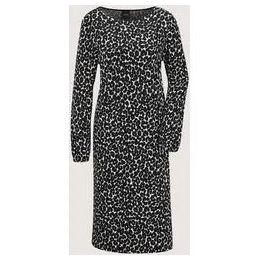 Madeleine Mode Sommerkleid MADELEINE "Kleid Modernes Jersey-Kleid mit Leo-Print", Damen, Gr. 36, N-Gr, schwarz (schwarz, wollwei&szlig;), Obermaterial: 64% Polyester PES. 33% Viskose CV. 3% Elasthan EL., Modern, Kleider Sommerkleid, Softe Jerseyqualit&auml;t