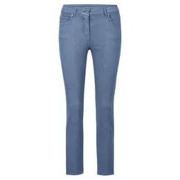 7/8-Hose GOLDNER "Schmale Stretchhose BELLA", Damen, Gr. 40, N-Gr, blau (hellblau), Obermaterial: 65% Baumwolle CO. 31% Polyester PES. 4% Elasthan EL., normal, Hosen 7/8-Hose, Ohne