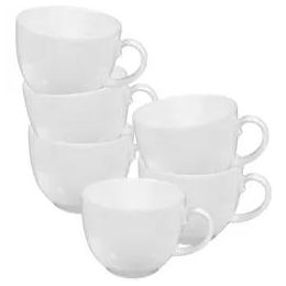 Tasse Seltmann Weiden "Kaffeetassen Rondo/Liane 0,21 l 6er Set wei&szlig;", wei&szlig;, Porzellan, Trinkgef&auml;&szlig;e, Tasse