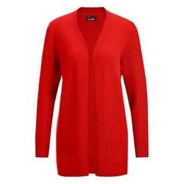 Strickjacke GOLDNER "Kurzgr&ouml;&szlig;e Langarm Feinstrick-Cardigan", Damen, Gr. 23, rot (hagebutte), Obermaterial: 100% Kaschmir WS., figurumspielend, eng Rippe, Strickjacken Strickjacke, Ohne