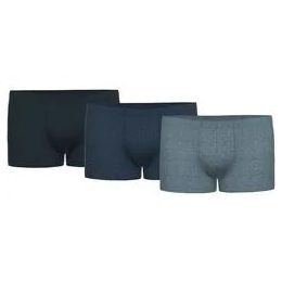 Boxershorts Seidensticker "Boxershort 3er Pack", Herren, Gr. M, schwarz (schwarz, blau), Obermaterial: 95% Baumwolle CO. 5% Elasthan EL., Unterhosen