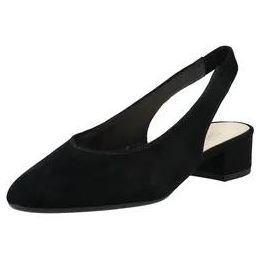 Slingpumps Gabor "Gabor Pumps Veloursleder", Damen, Gr. 37,5, schwarz, Veloursleder, Schuhe Slingpumps