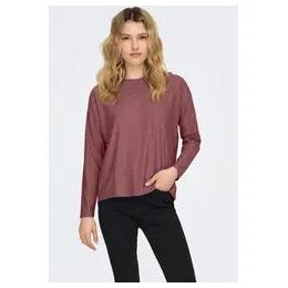 Langarmshirt Only "ONLSMILLA LIFE L/S TOP JRS", Damen, Gr. L, rose braun, Jersey, Obermaterial: 95% Polyester, 5% Elasthan, unifarben, regular fit Po-bedeckend, Rundhals, Shirts Langarmshirt