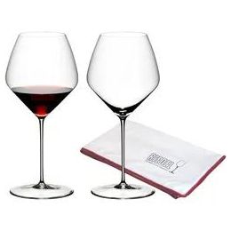 Rotweinglas "Pinot Noir / Nebbiolo Gl&auml;ser + Poliertuch Veloce 763 ml 2er Set transparent", bunt (transparent), Glas, RIEDEL THE WINE GLASS COMPANY, Trinkgef&auml;&szlig;e, Rotweinglas