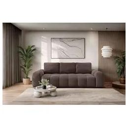 3-Sitzer OTTO HOME "AZITA optionale Schlafsofa mit Bettkasten, Breite 253cm", braun, B:253cm H:87,5cm T:113cm, 100% Polyester, Sofas, Sofa mit Wellenunterfederung, Bubble-Optik, Verl&auml;ssliche Qualit&auml;t