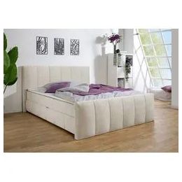 Boxbett Home Affaire "Hanelore inkl. Bettkasten und Topper", beige, B:212cm L:220cm, Komplettbetten, Boxbett mit Bettkasten und Fu&szlig;teil, inkl. Topper