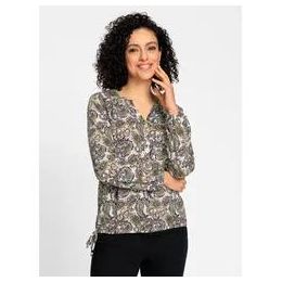 Print-Shirt Inspirationen "Druck-Shirt", Damen, Gr. 38, champagner, schilf, bedruckt, 50% Baumwolle, 50% Modal, Paisley, bedruckt, gemustert, mehrfarbig, Rundhals, Shirts