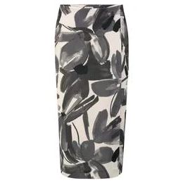Bleistiftrock Alba Moda "Rock Rock mit floralem Print", Damen, Gr. 36, grau (anthrazit), Obermaterial: 95% Polyester PES. 5% Elasthan EL., Modern, figurbetont, R&ouml;cke Bleistiftrock