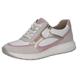 Sneaker Caprice "Caprice Sneaker Leder", Damen, Gr. 38, wei&szlig;, rosa, Leder, Schuhe Sneaker