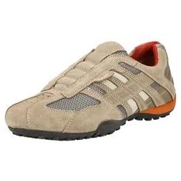 Sneaker Geox "Geox Sneaker Leder/Textil", Herren, Gr. 44, beige, orange, Leder, Textil, Schuhe Sneaker