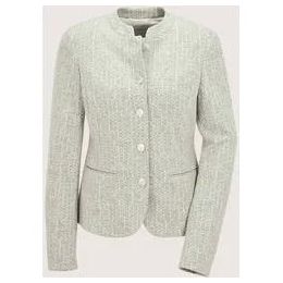 Madeleine Mode Jackenblazer MADELEINE "Kurzblazer Eleganter Businessblazer mit Stehkragen", Damen, Gr. 40, wei&szlig; (steingrau, wollwei&szlig;), Obermaterial: 68% Polyester PES. 30% Viskose CV. 2% Elasthan EL., Modern, Blazer, minimal Design