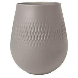 Villeroy & Boch Dekovase VILLEROY & BOCH "Vase Manufacture Collier 14 cm", grau (taupe), Vasen