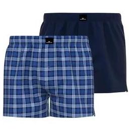 G&ouml;tzburg Webboxer G&Ouml;TZBURG "Web-Boxershorts 2er Pack", Herren, Gr. L, blau (blau, wei&szlig;), Obermaterial: 100% Baumwolle CO., Unterhosen