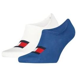 F&uuml;&szlig;linge Tommy Hilfiger "TH UNI TJ FOOTIE 2P FLAG", Herren, Gr. 39-42, blau, Baumwollmischung, Socken, Mit gro&szlig;em Flag-Label vorn