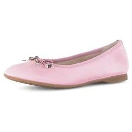 Ballerina Gabor, Damen, Gr. 37, rosa, Ziegenveloursleder, Schuhe Ballerina, Businessschuh, Flats, Schlupfschuh mit Zierscheife