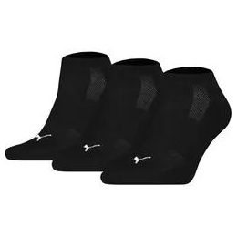 Sneakersocken Puma "Socken Cushioned Sneaker 3P 3er Pack", Damen, Gr. 43-46, schwarz, Obermaterial: 83% Baumwolle CO. 16% Polyamid PA. 1% Elasthan EL., Socken Sneakersocken