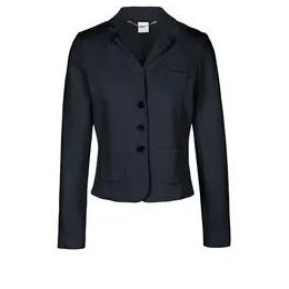 Madeleine Mode Jackenblazer MADELEINE "Jerseyblazer Kurzer Jerseyblazer mit modischer Struktur", Damen, Gr. 46, blau (marine), Obermaterial: 78% Baumwolle CO. 18% Polyamid PA. 4% Elasthan EL., Modern, normal, Blazer
