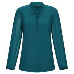 Chiffonbluse GOLDNER "Kurzgr&ouml;&szlig;e Elegante Jersey-Bluse mit Rundhals", Damen, Gr. 23, gr&uuml;n (petrol), Obermaterial: 100% Polyester PES., Modisch, figurumspielend, Gummib&uuml;ndchen, Blusen Chiffonbluse, Gummibund