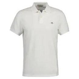 Poloshirt Gant "Poloshirt Slim Shield Pique Polo 1er Pack", Herren, Gr. L, wei&szlig; (wei&szlig; (ceramic grau)), Obermaterial: 100% Baumwolle CO., Shirts
